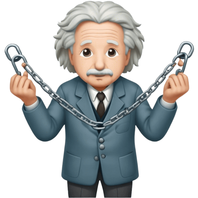 Albert einstein pulling on a chain emoji | AI Emoji Generator