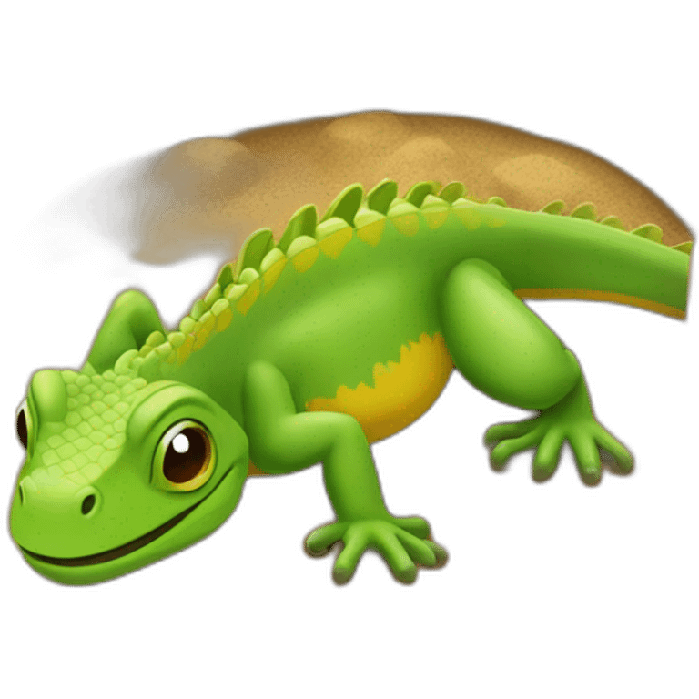 an iguane in a sandbox emoji