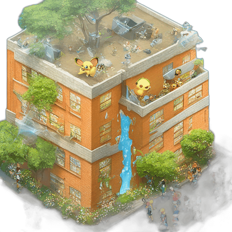 treehouse pokemon battle in water emoji | AI Emoji Generator
