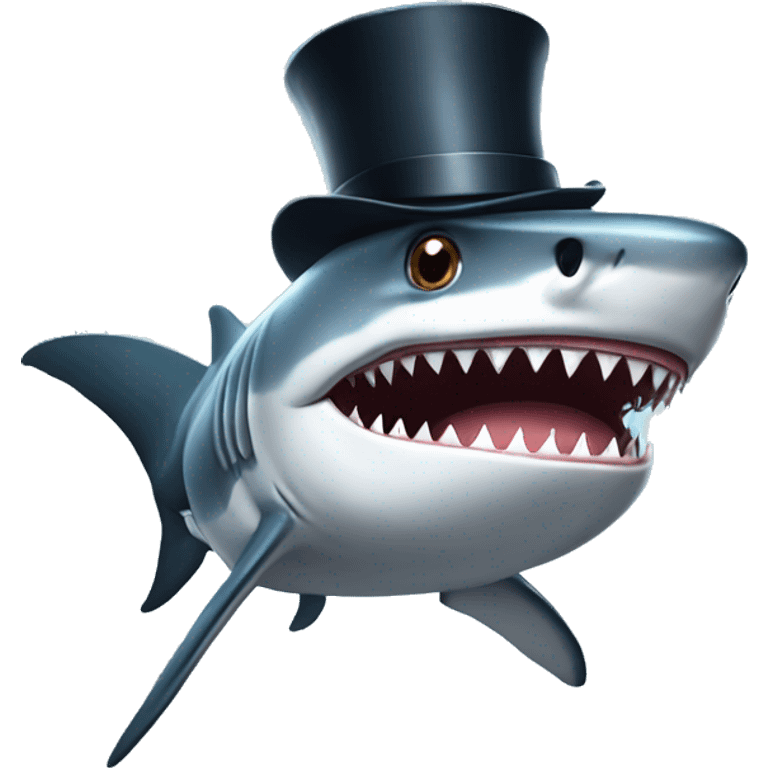 shark with tophat emoji | AI Emoji Generator