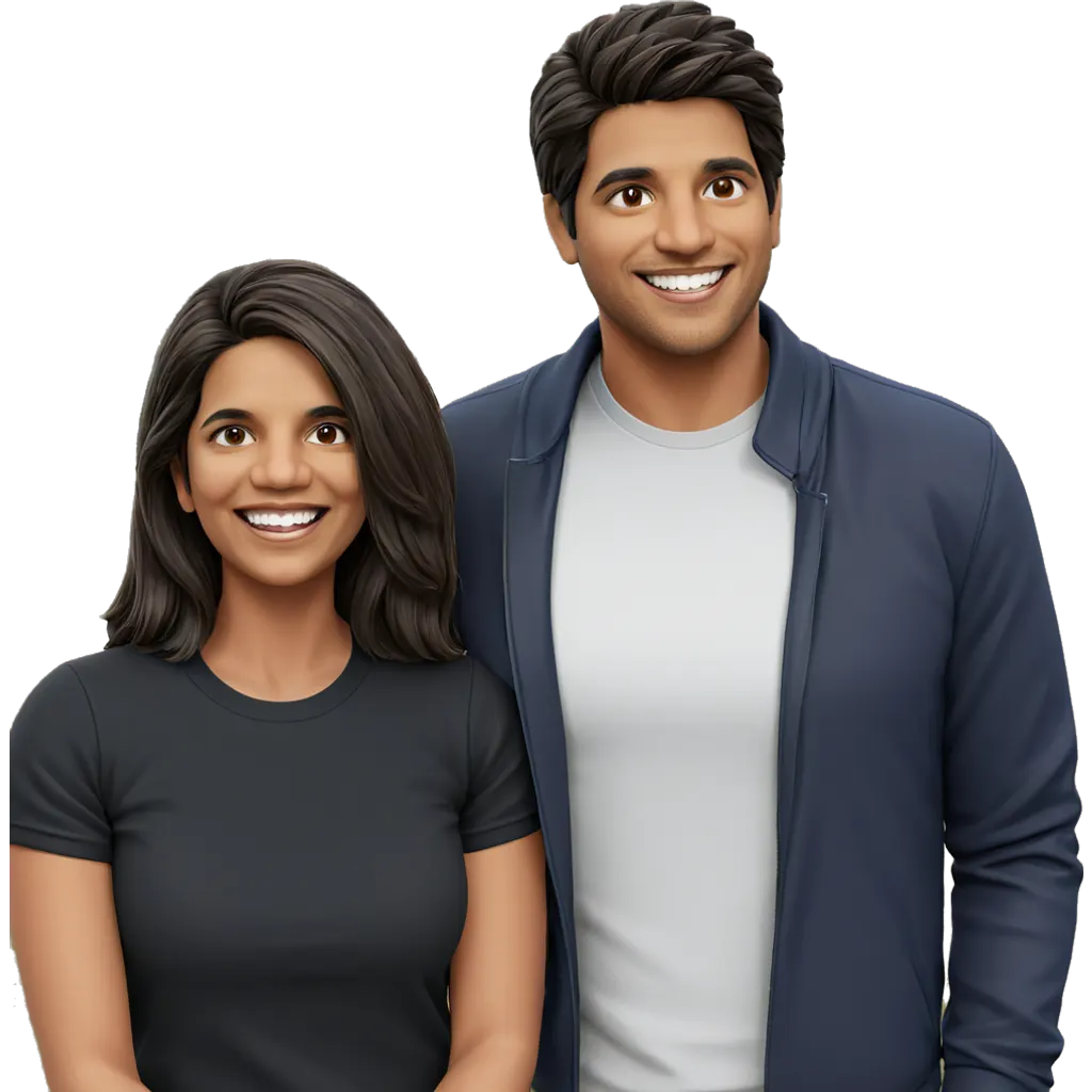 couple smiling outdoors together emoji | AI Emoji Generator
