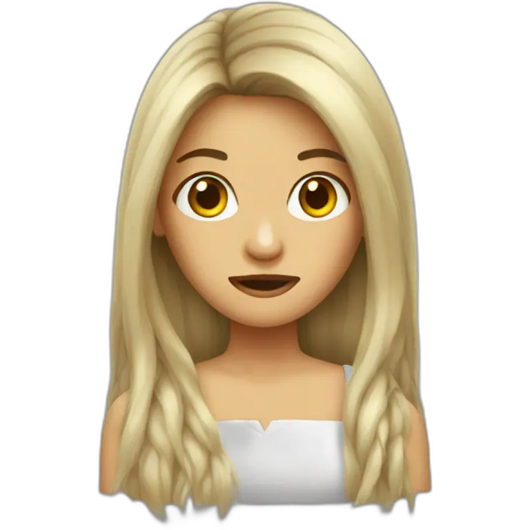 Bad long hair Girl emoji | AI Emoji Generator