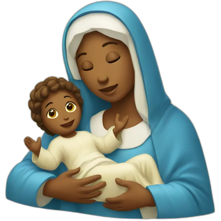 Mary with baby Jesus emoji | AI Emoji Generator