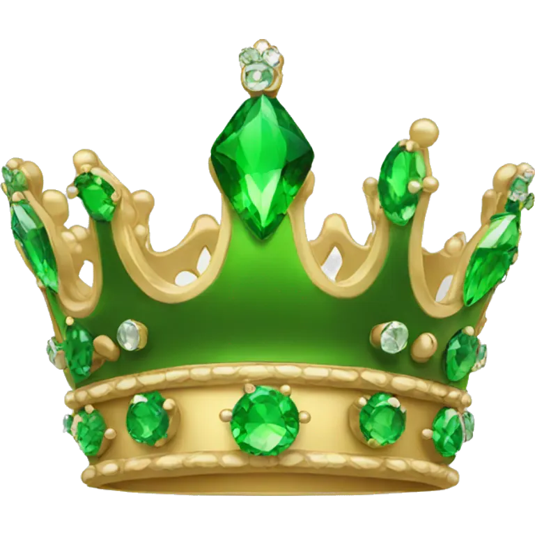 A crown with only green jewels emoji | AI Emoji Generator