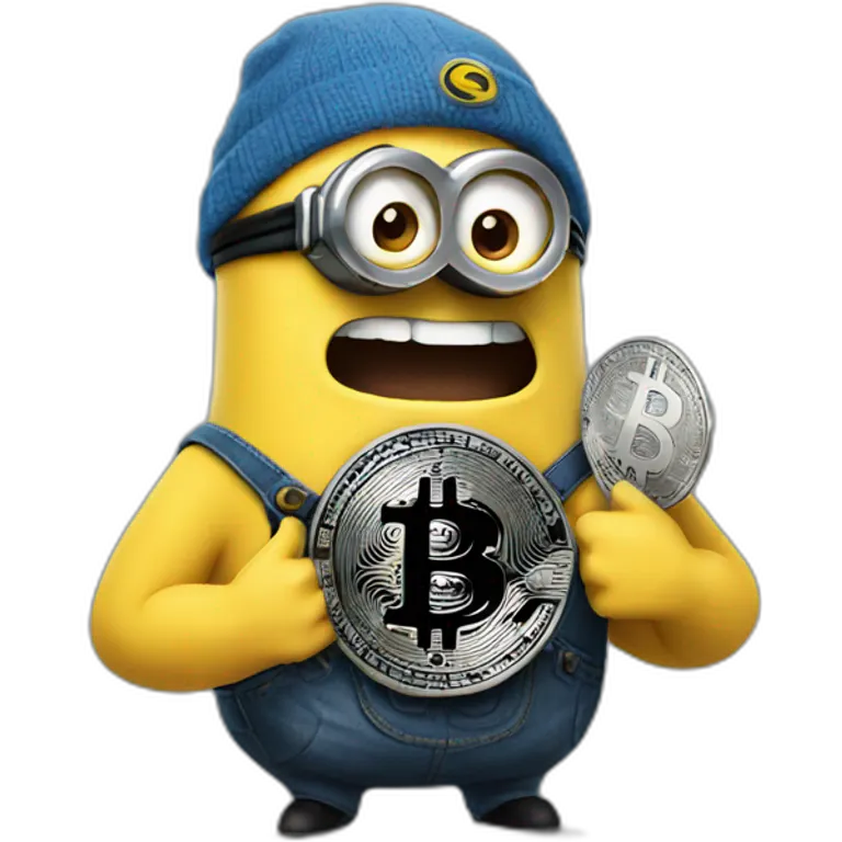 minion holding bitcoin emoji | AI Emoji Generator