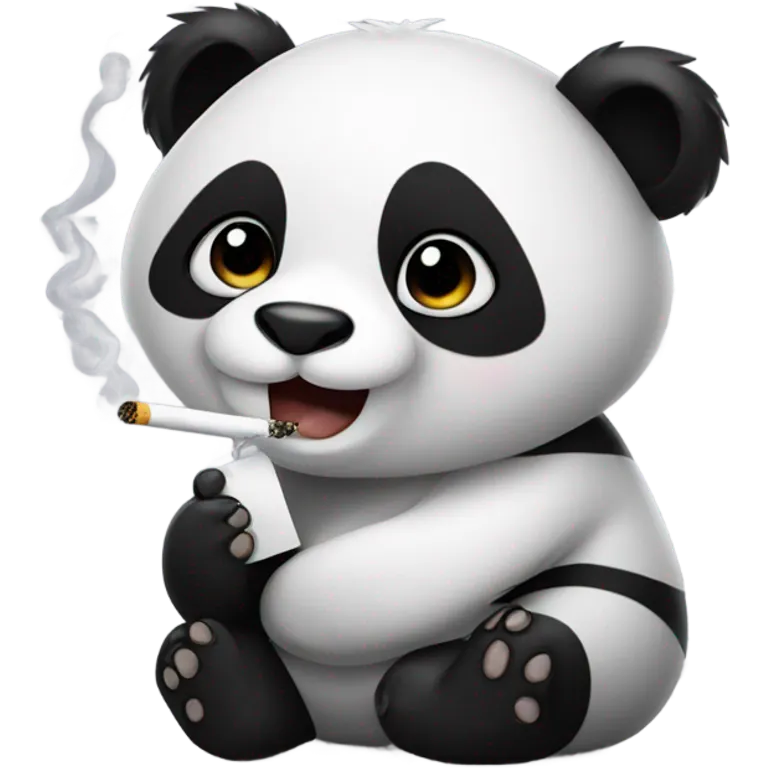 Panda smoking a cigarette emoji | AI Emoji Generator