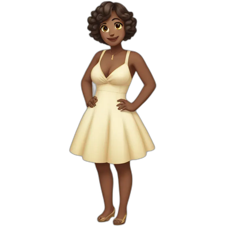 fullbody dress cleavage cute adorable nice emote emoji | AI Emoji Generator
