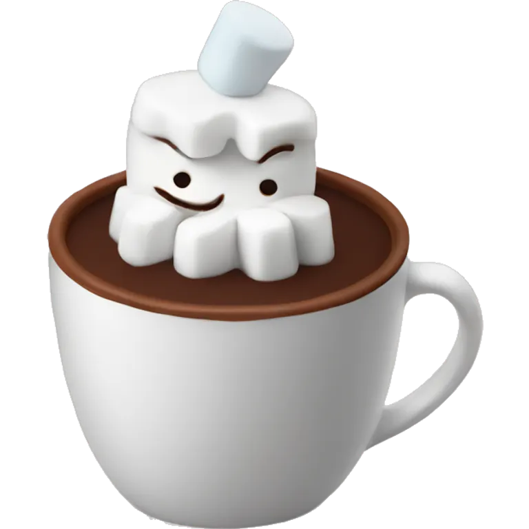 Hot chocolate in a mug with marshmallow emoji | AI Emoji Generator