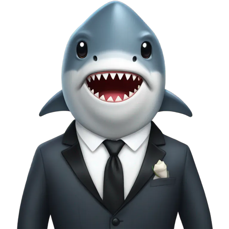 Shark wearing a tuxedo emoji | AI Emoji Generator
