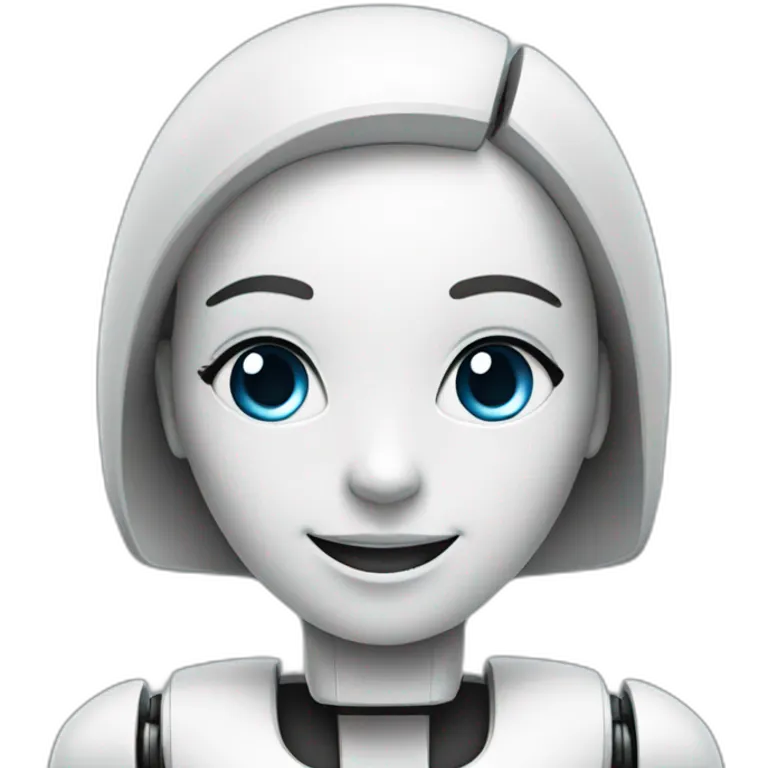 female robot assistant, smiling face only emoji | AI Emoji Generator