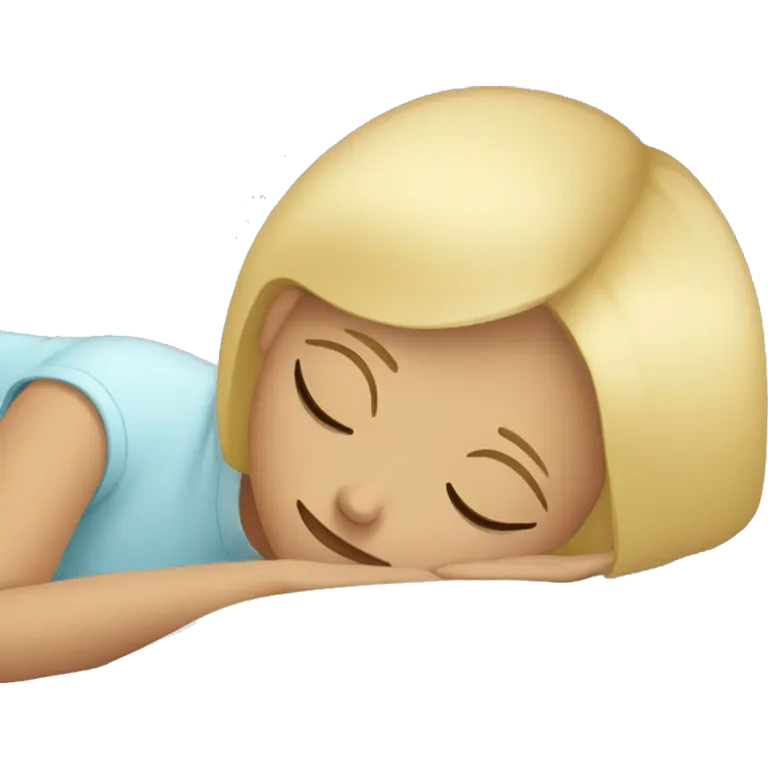 Girl with short blonde hair laying down sleeping emoji | AI Emoji Generator