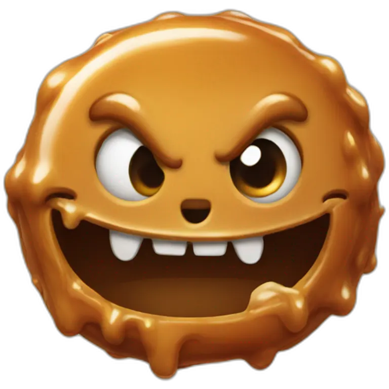 Caramel monster emoji | AI Emoji Generator