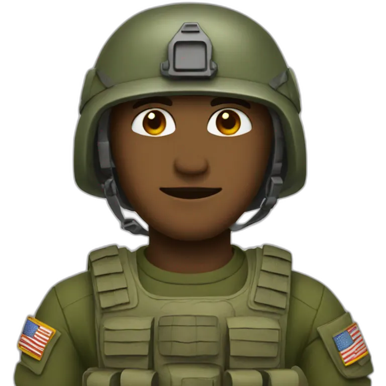 Man with army helmet emoji | AI Emoji Generator