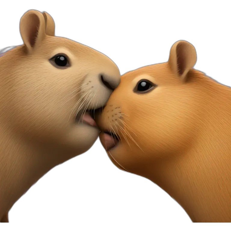 two capybaras kissing each other emoji | AI Emoji Generator
