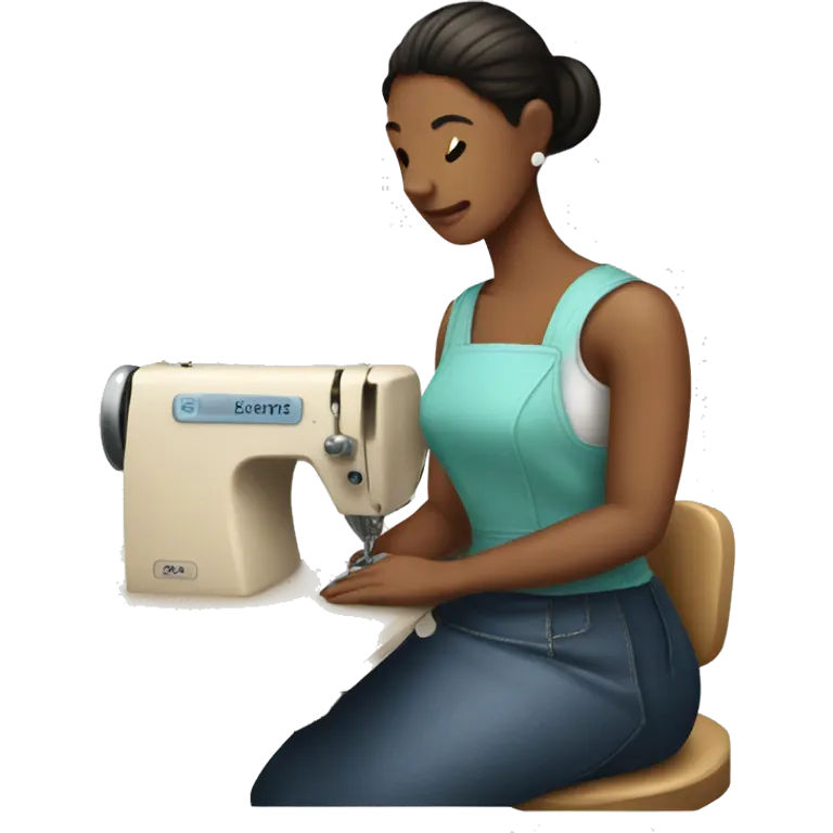 create an emoji of a seamstress sitting at the machine sewingcreate an ...