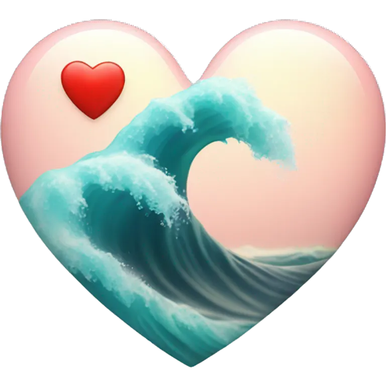 sea wave in 3d heart emoji | AI Emoji Generator