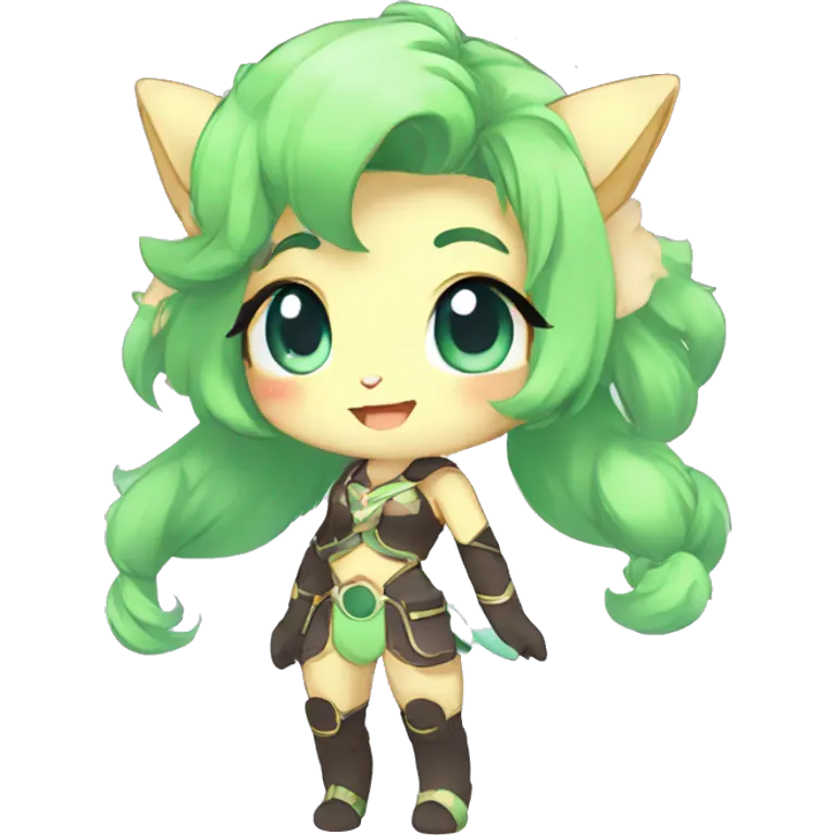 Cute Kawaii Chibi Anthro Sona Pretty Shiny Fakemon Full Body emoji | AI ...