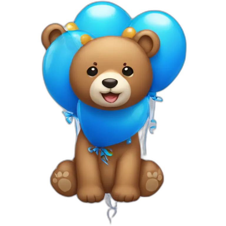 Osito azul con globos emoji | AI Emoji Generator