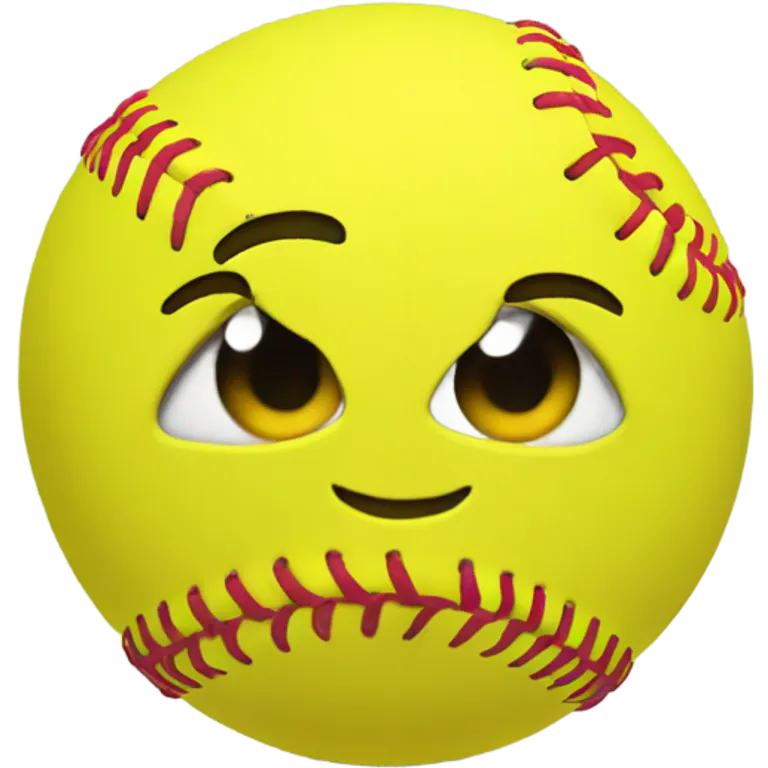 Yellow Softball in heart shape emoji | AI Emoji Generator