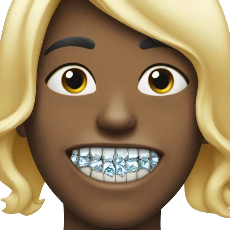 Diamonds on every teeth smile emoji | AI Emoji Generator