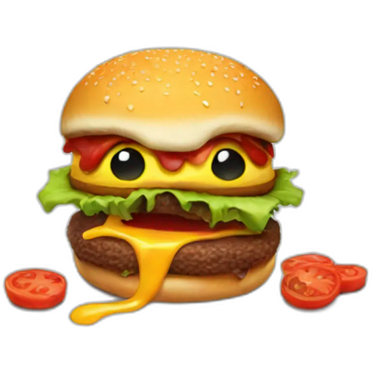 demon eating a hamburger emoji | AI Emoji Generator