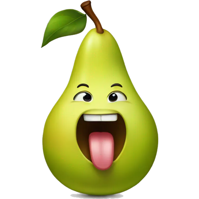 pear with big tongue emoji | AI Emoji Generator