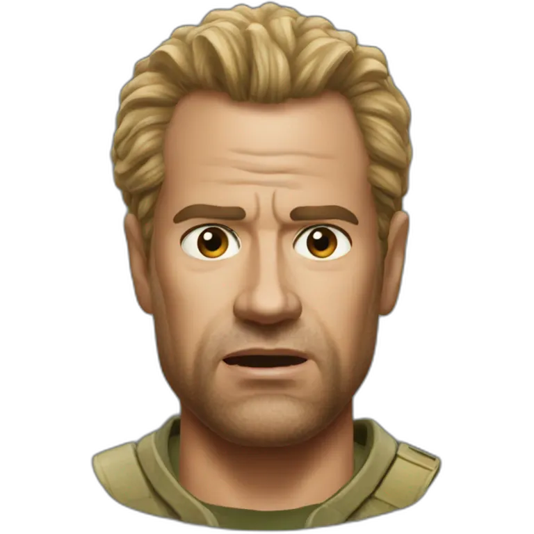 angry kirk lazarus tropic thunder realistic emoji | AI Emoji Generator