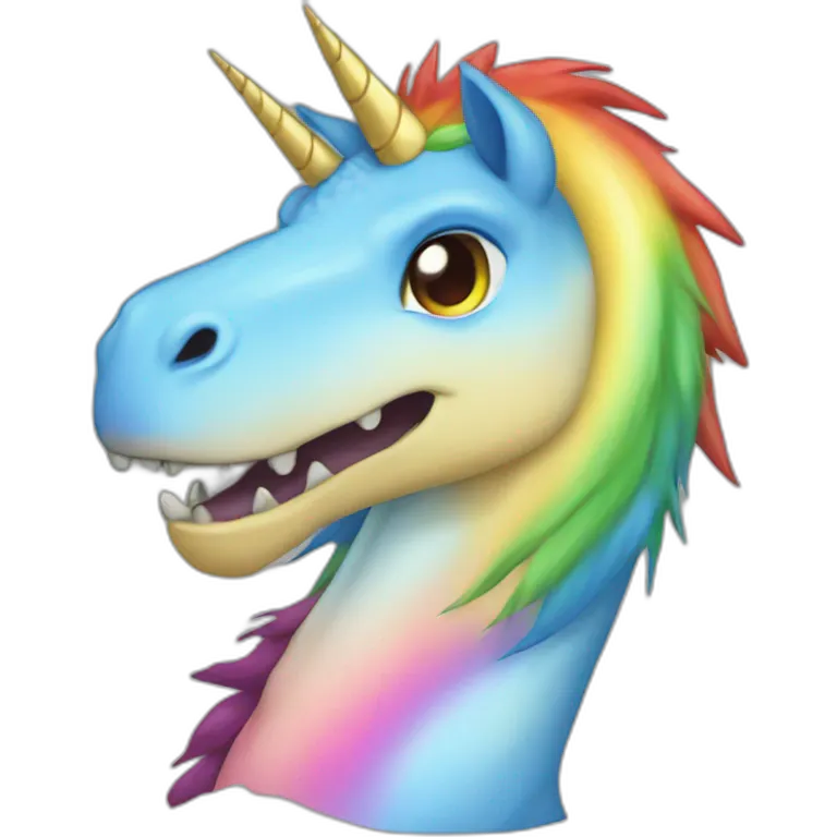 unicorn-tyrannosaurus-rainbow-digimon emoji | AI Emoji Generator