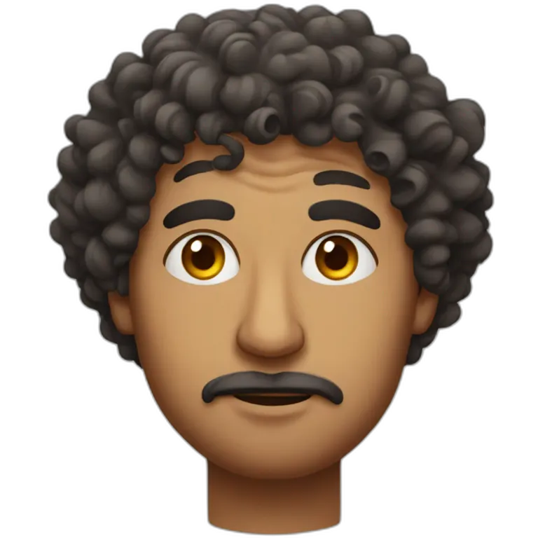 moroccan man with one messed up eye and curly hair emoji | AI Emoji ...