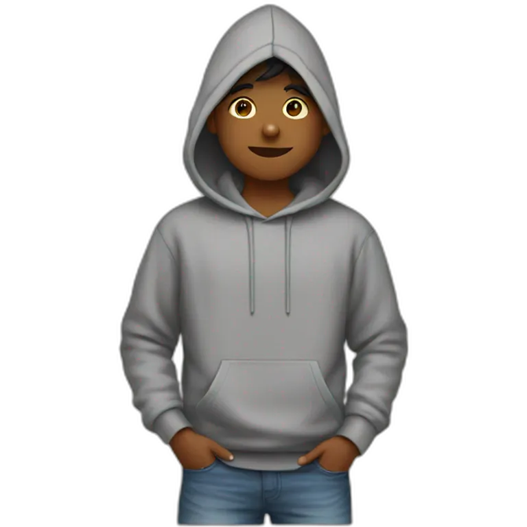 Genz boy with hoodie emoji | AI Emoji Generator