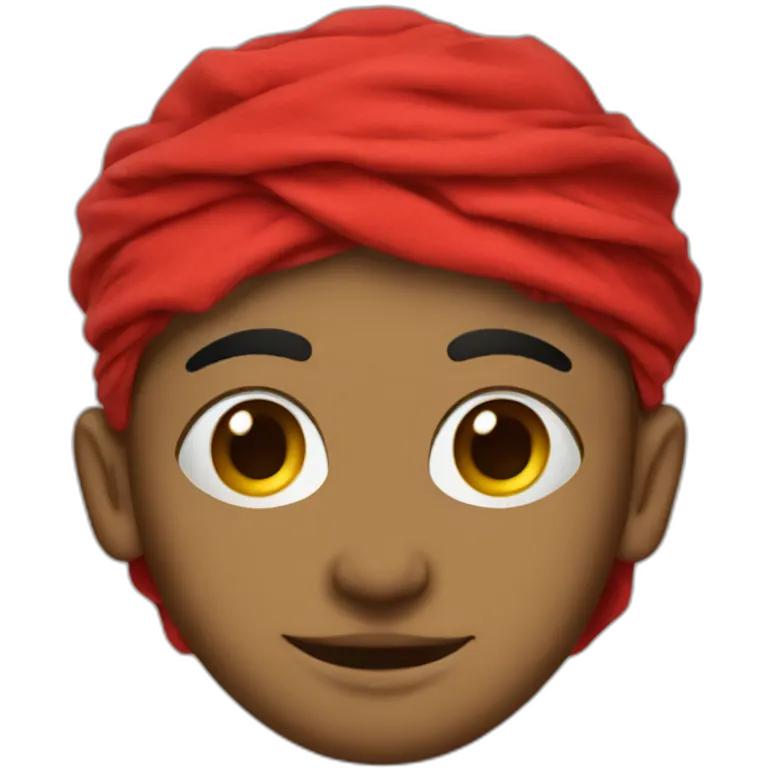 El bey Tunisia with red tissu around head emoji | AI Emoji Generator
