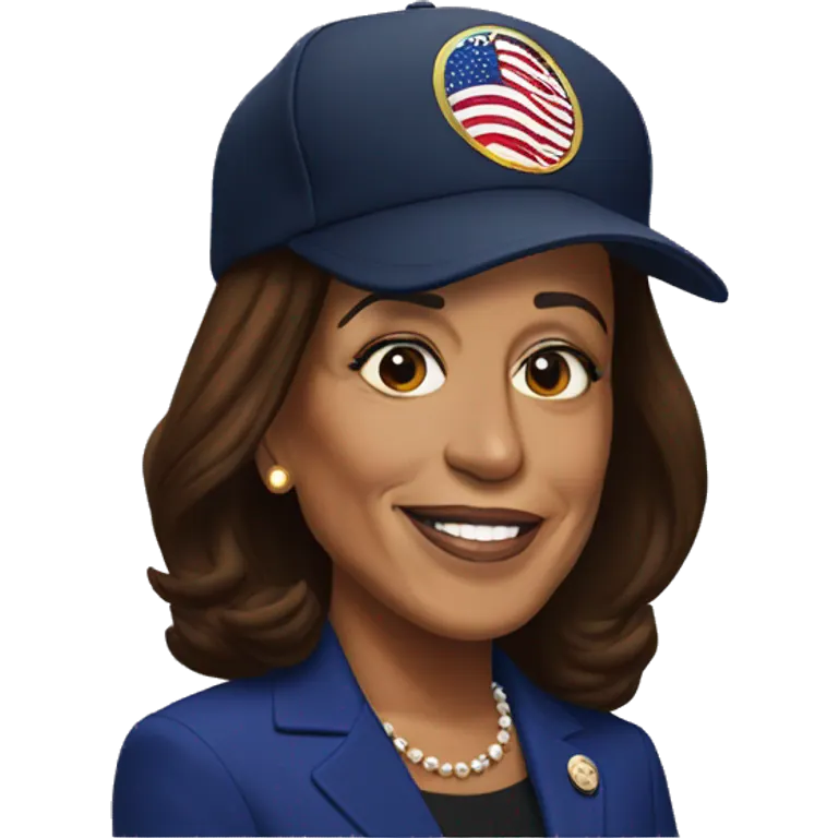 Kamala Harris With trump cap emoji | AI Emoji Generator