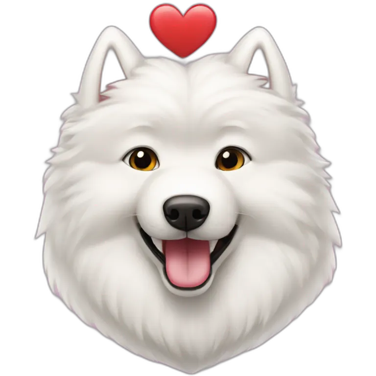 Samoyed with heart emoji | AI Emoji Generator