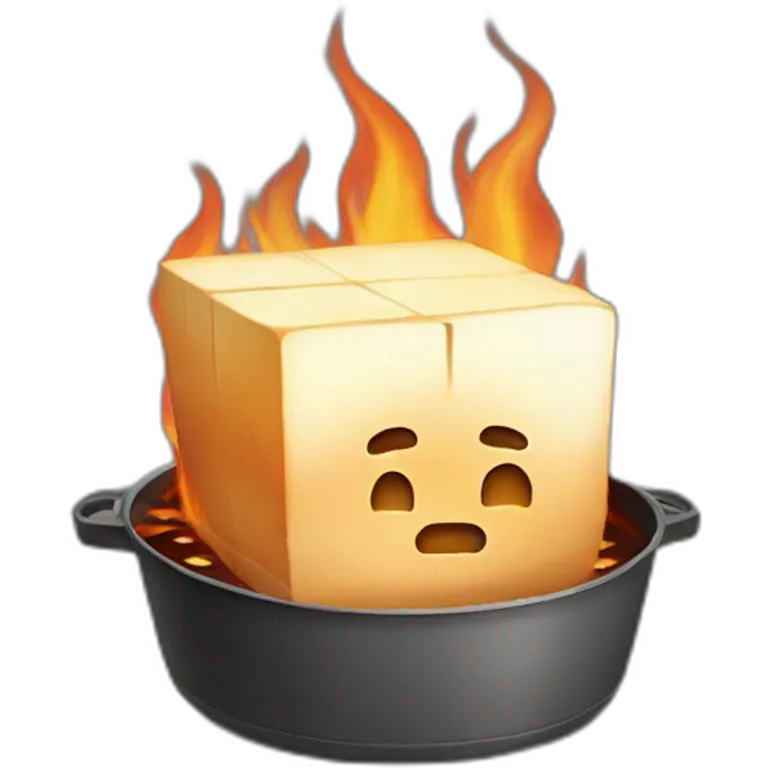 Burn Tofu in pot emoji | AI Emoji Generator