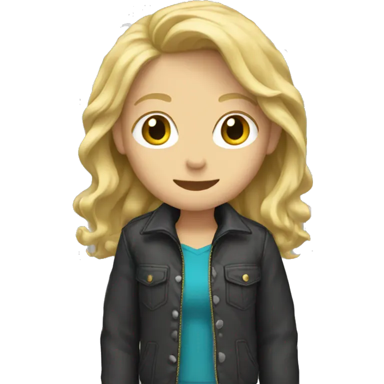Locker whit blond hair, arms and jacket emoji | AI Emoji Generator
