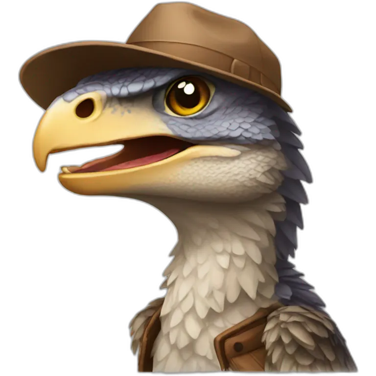 raptor with hat emoji | AI Emoji Generator
