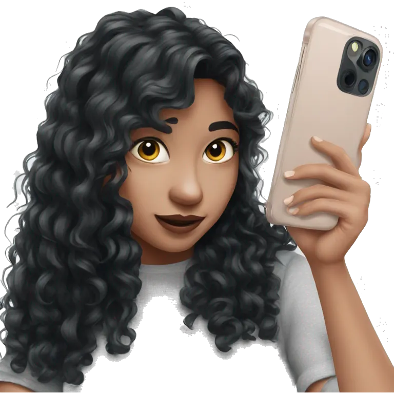 girl taking smartphone selfie portrait emoji | AI Emoji Generator