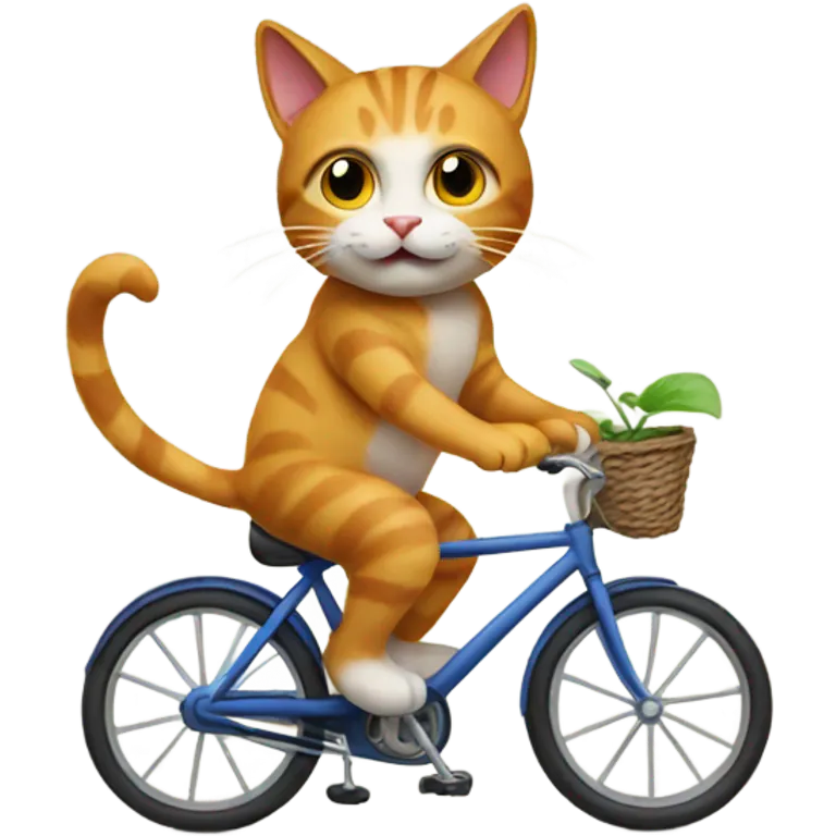 Cat riding bicycle emoji | AI Emoji Generator