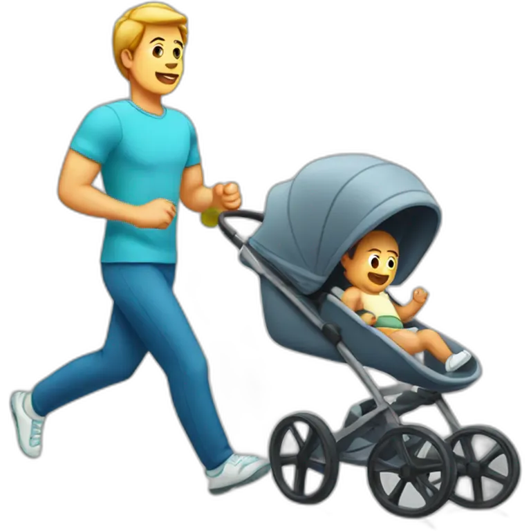 running man with a baby stroller emoji | AI Emoji Generator