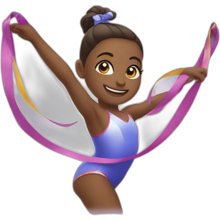 Rythmic Gymnastics with ribbon emoji | AI Emoji Generator