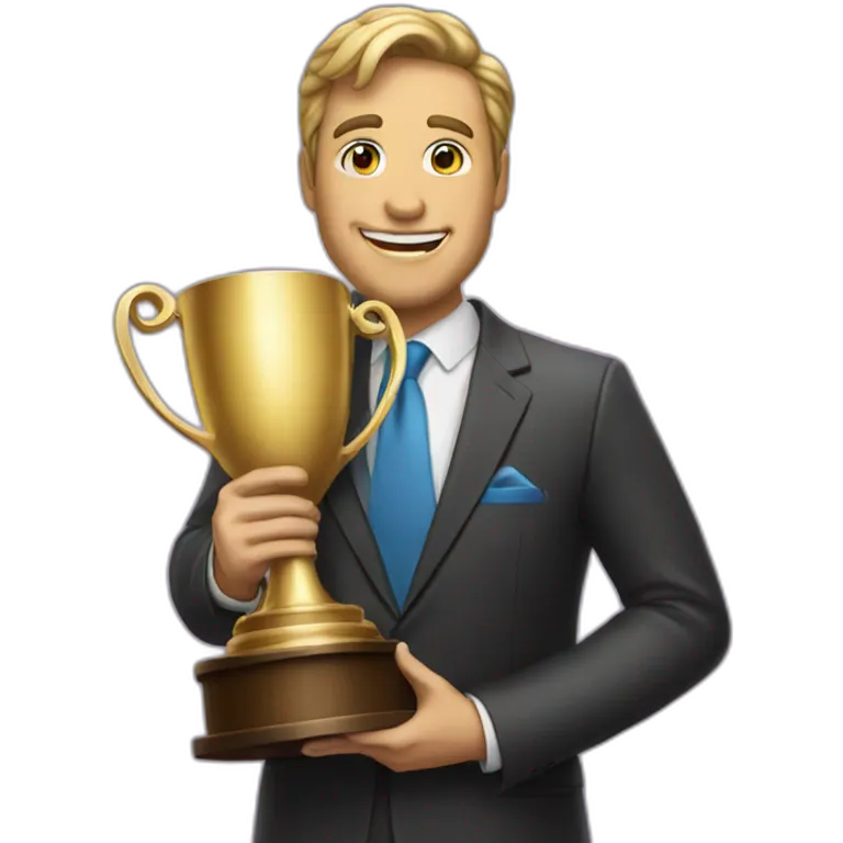 television game show host holding a trophy emoji | AI Emoji Generator