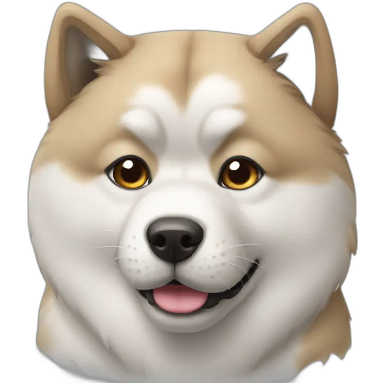 Akita inu with grey cat emoji | AI Emoji Generator