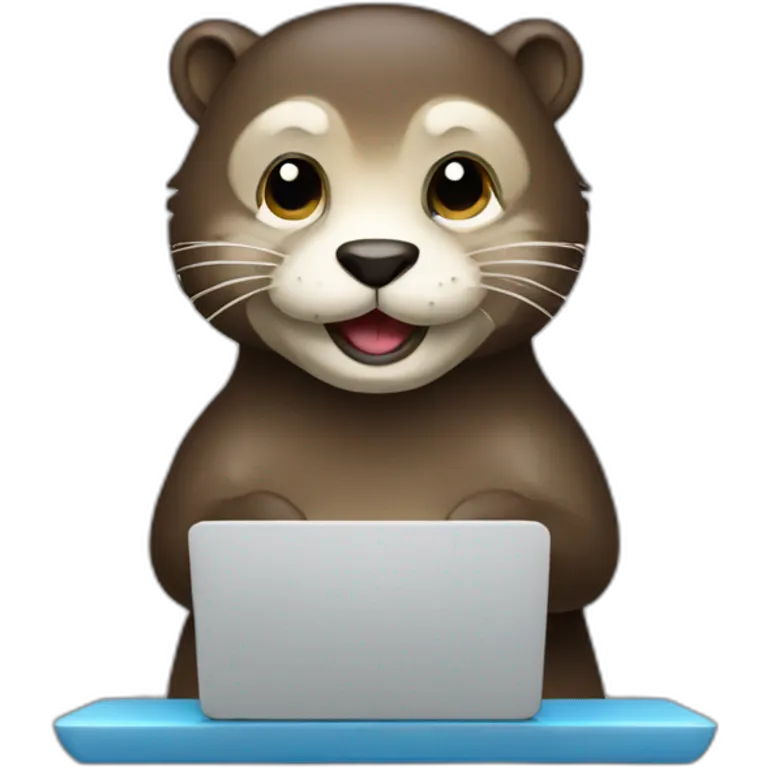Working laptop software engineer otter emoji | AI Emoji Generator