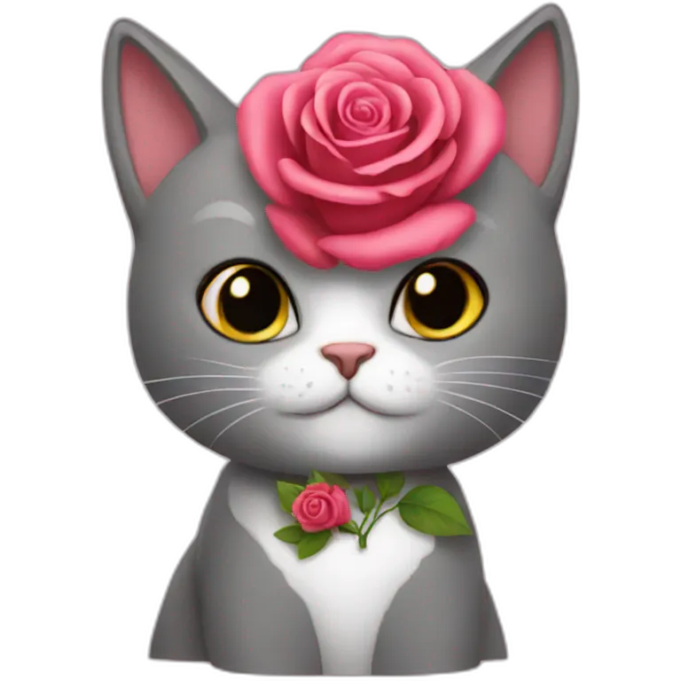 Un chat avec une rose emoji | AI Emoji Generator