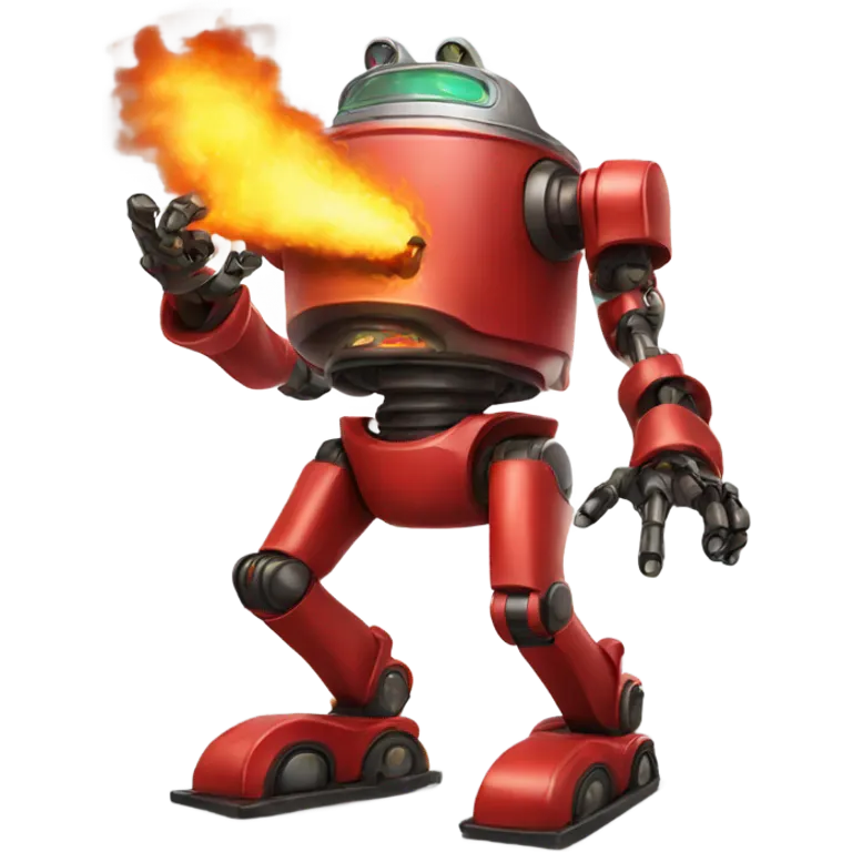Fire-breathing robot santa emoji | AI Emoji Generator