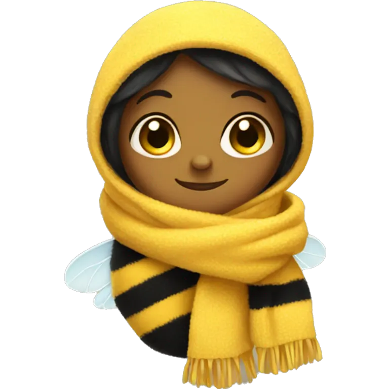 Cozy cute bumble bee wearing scarf emoji | AI Emoji Generator