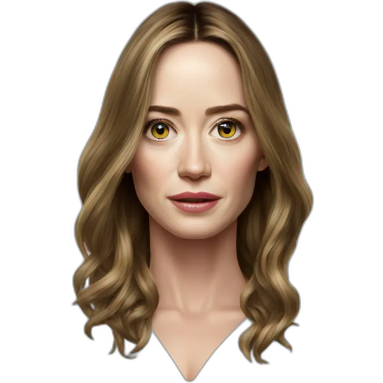 Emily Blunt serious slim long hair emoji | AI Emoji Generator