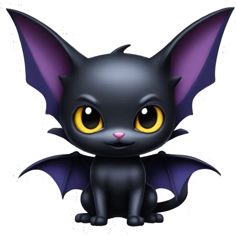 Cool Cute Edgy Dark Black Batty Chibi Noibat-Cat-Pokémon-Fakémon-hybrid ...