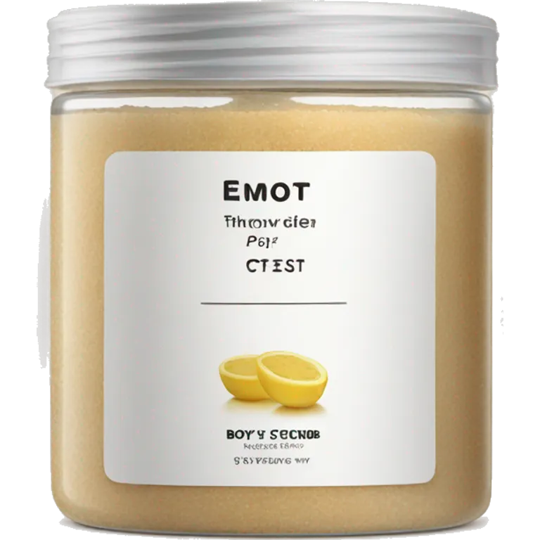 body scrub pot with label emoji | AI Emoji Generator