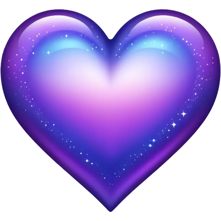 Sparkly Celestial Purple-Violet-Indigo-Purple-Gradient Heart emoji | AI ...